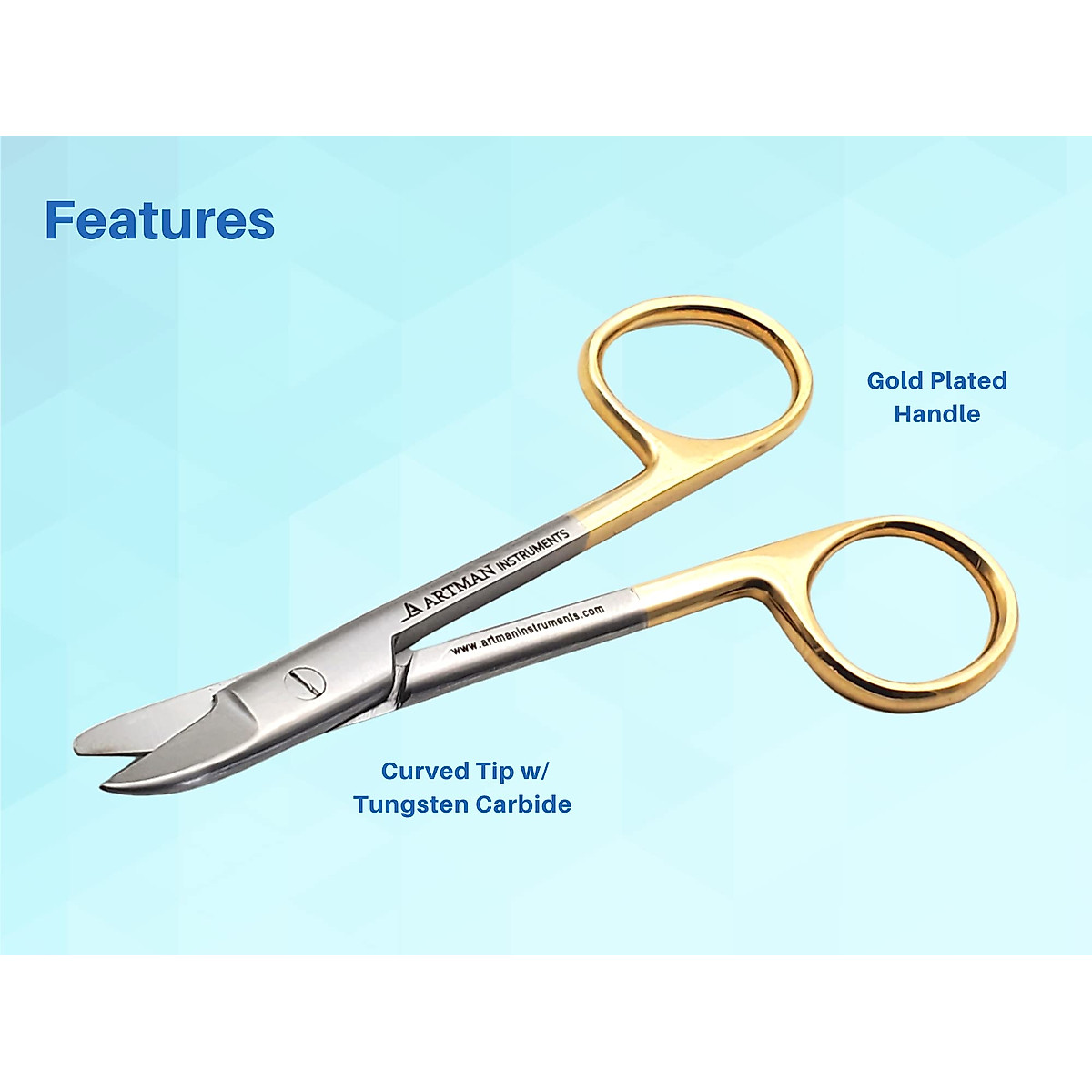 Dental Crown Collar cutting scissors 4.25" curved for thin metal plastic rubber sheet cutting scissors art n craft