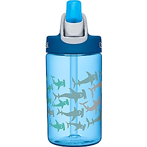 CamelBak eddy Kids Water Bottle - CamelBak Kids Big Bite Valve - Spill Proof - Water Bottle For Kids - BPA-Free Water Bottle - 12oz, Hammerheads