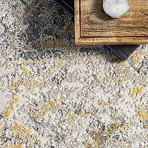 nuLOOM Shaunte Vintage Speckled Area Rug, 8' Round, Gold