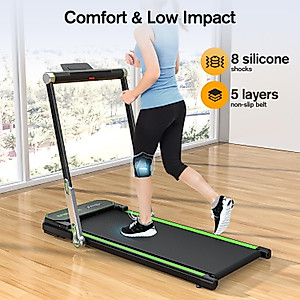 DAEYEGIM Treadmill Walking Pad Under Desk Electric Compact Space Folding Treadmill for Home Office with LED Touch Screen