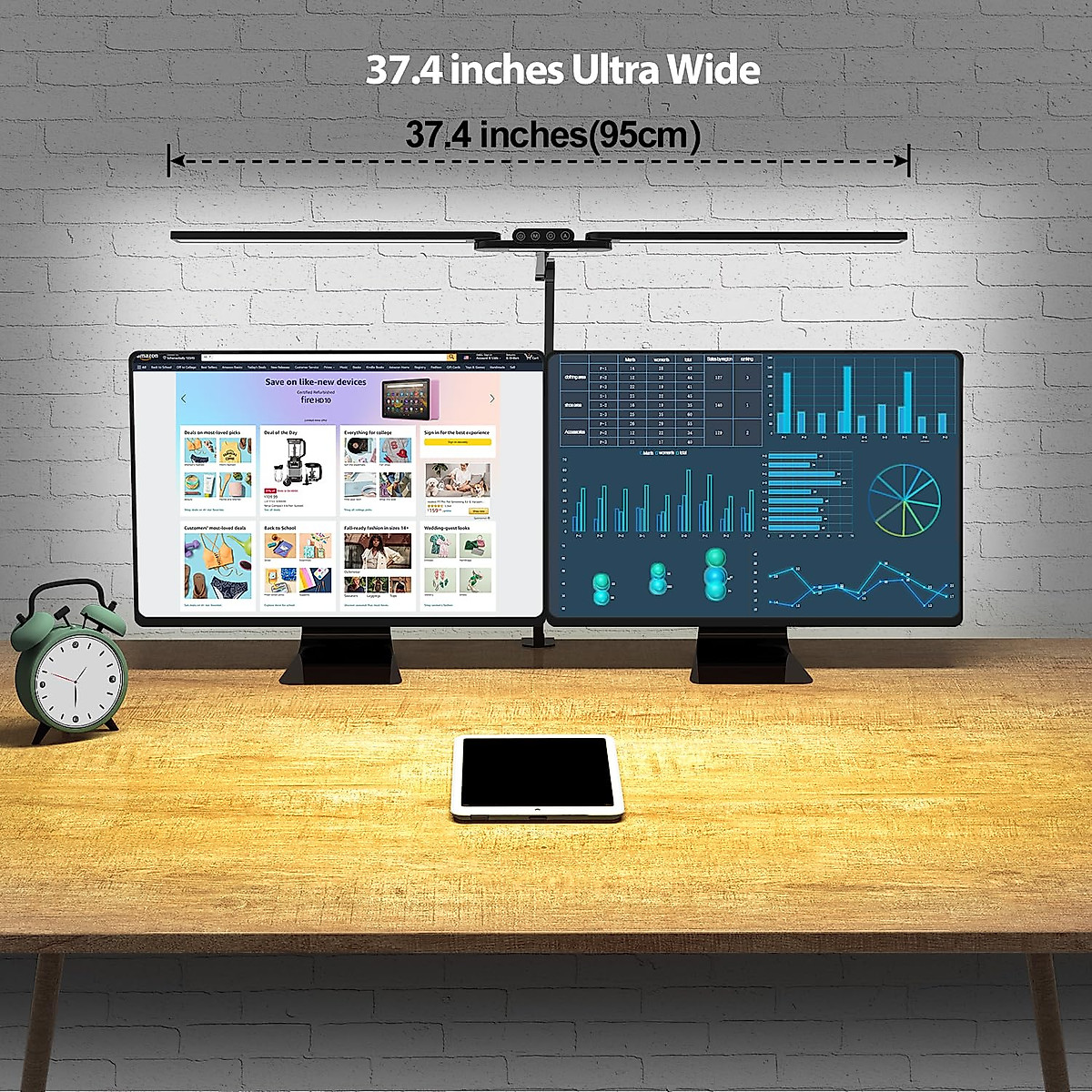 Niulight Transformable LED Desk Lamp, 37.4" Architect Desk Light with Clamp, 3 Light Bars for Home Office, 24W Ultra Bright Auto Dimming 5 CCT Modes & 5 Brightness Levels Table Light for L Shaped Desk