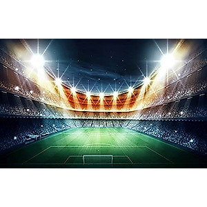 Night Football Field Photography Backdrop Polyester Tapestry Sport Stadium Photo Booth Background for Party Pictures,Table Decor,Bedroom Hanging FT-3543
