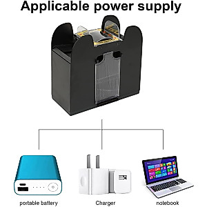 INFIJYON 1-6 Card Shuffler, New Upgraded USB/Battery Powered Casino Poker Auto Shuffler for House Party Card Games, Poker, Blackjack, Uno, Texas Hold'em