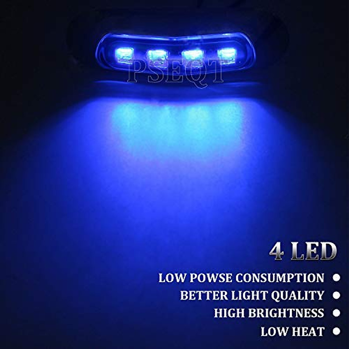 PSEQT 3.8'' Waterproof Boat Marine LED Lights Courtesy Interior Deck Light Navigation Transom Stern Cabin Lighting for Pontoon Fishing Boat Kayak Sailboat Bass Boat Vessel 12V 24V (Blue 6Pcs)