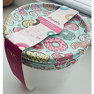 COOK WITH COLOR 20 Piece Round Plastic food containers. 10 Lids & 10 containers ROUND (DONUTS)