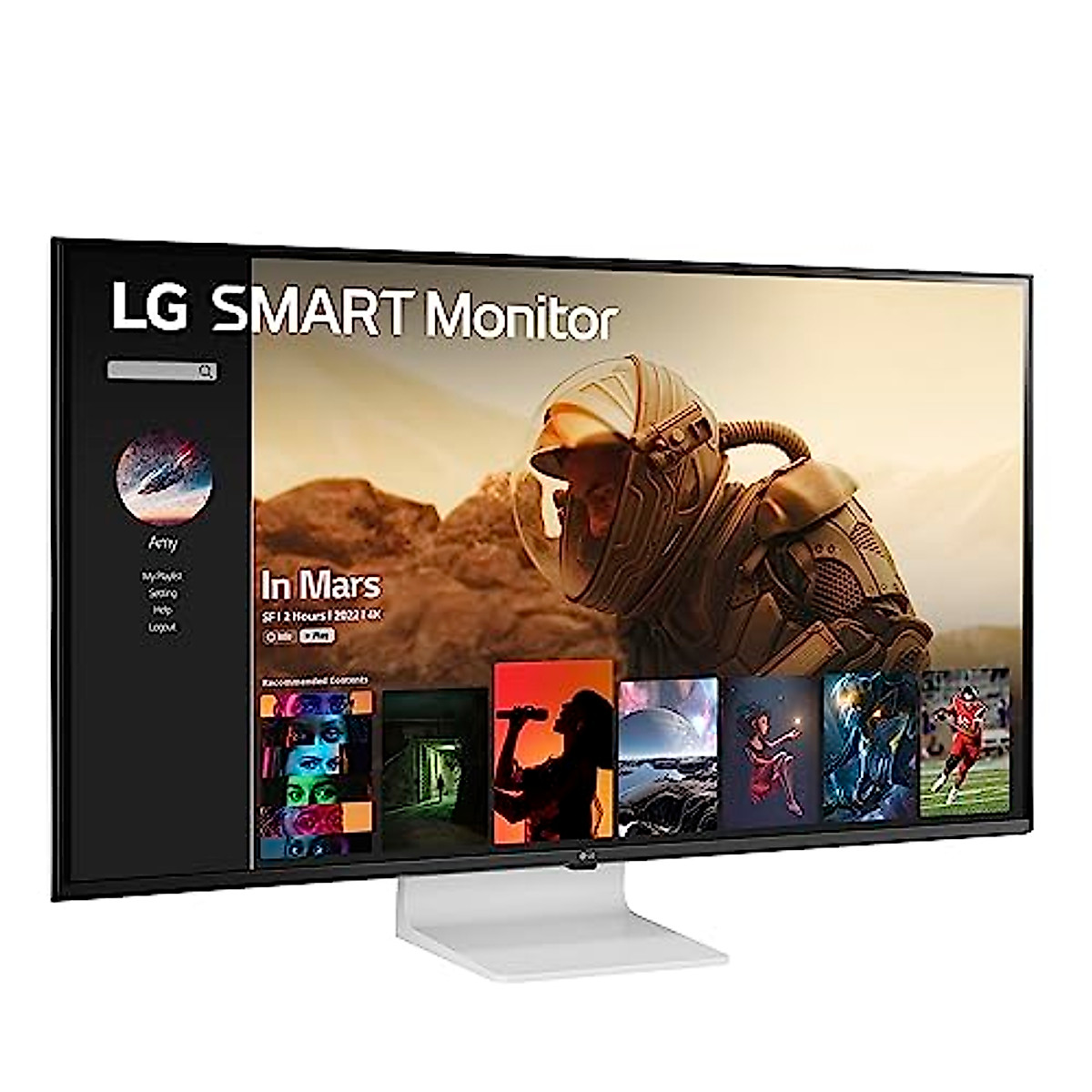 LG Smart Monitor (43SQ700S) -43-Inch 4K UHD(3840x2160) IPS Display, webOS Smart Monitor, ThinQ Home, Magic Remote, USB Type-C, 2X Stereo Speakers, AirPlay 2, Screen Share, Bluetooth,White