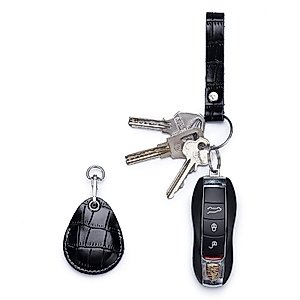 Temvue Access Card Holder RFID Key Fob Bag Key Chains NFC Smart Key Tag Card RFID Pod ID card protector common access card cover (Black)