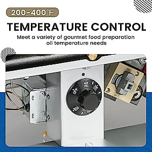 WMAOT 55 lbs Capacity 200-400°F Gas Floor Fryer, 4 Tube Commercial Deep Fryer with 2 Baskets, Restaurant Stainless Steel Natural Gas Upright Fryer, Deep Floor Fryer 120,000 BTU