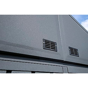 Arrow Shed Elite 12' x 16' Outdoor Lockable Gable Roof Steel Storage Shed Building, Anthracite