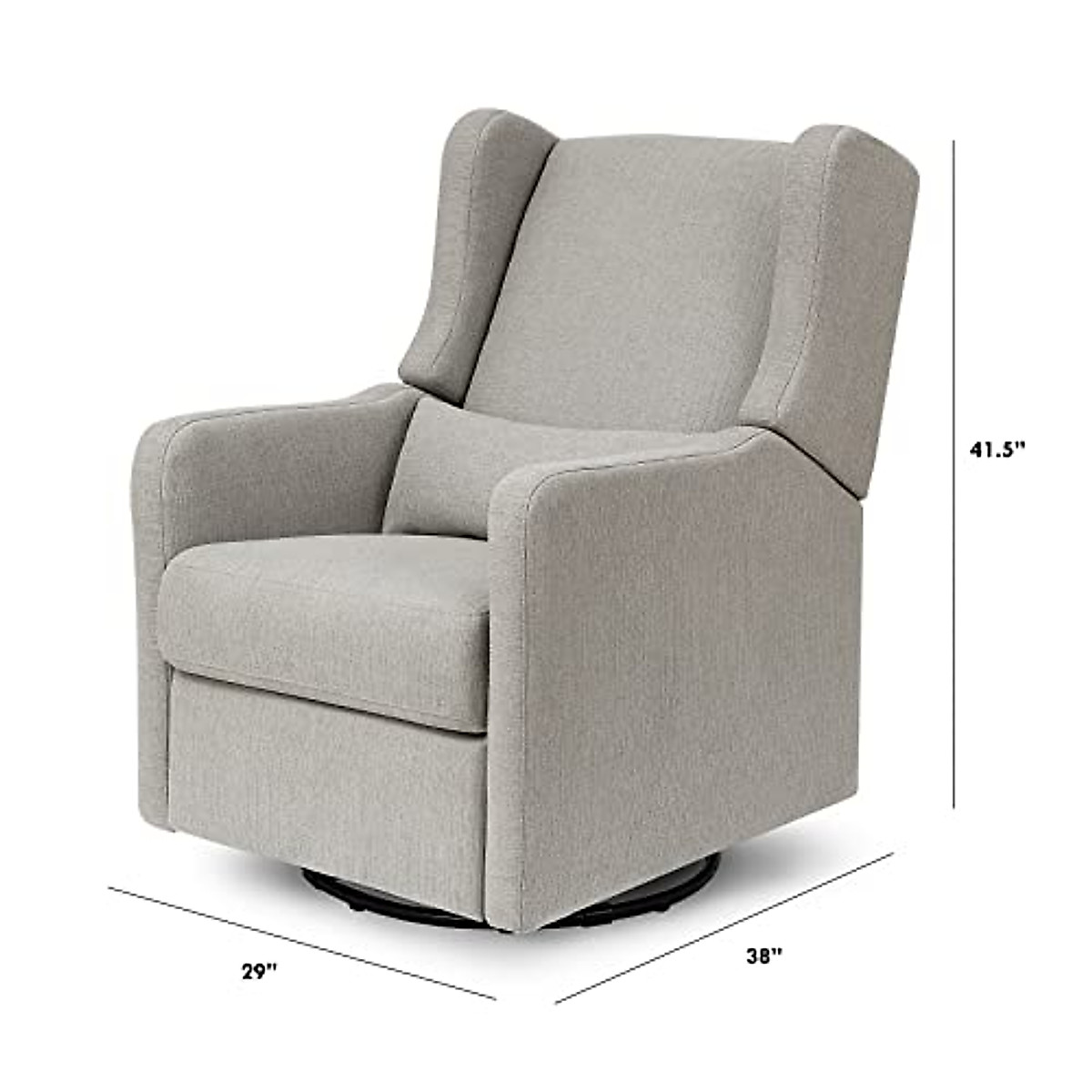 Carter's by DaVinci Arlo Recliner and Swivel Glider in Performance Grey Linen, Water Repellent & Stain Resistant, Greenguard Gold & CertiPUR-US Certified