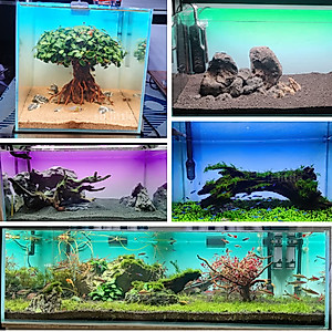 SB little Aquarium Background Sticker Decoration for 20-30 Gallon Fish Tanks, Black Blue White (17x34in / 43x87cm) (Black)