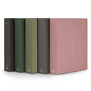 Jumping Fox Design Linen Fabric 3 Ring Binder, 1.5 Inch Binder, for 3 Hole Punch Letter Size Loose Leaf Paper (Letter Size, 3 Round Ring, 1.5", Forest Green)