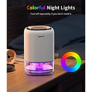 Hysure Small Dehumidifier for 2200 Cubic Feet(220 sq ft), Quiet Portable Deshumidificador for Home RV Bedroom Bathroom Basement Garage Wardrobe, 1400ml(49oz) Water Tank with Safe Auto Shut Off -White