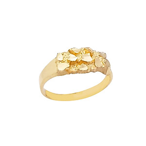 10k Yellow Gold Nugget Ring For Women
