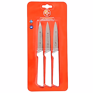 Mundial SCW0547-4E - 4 in Serrated Paring Knife, Set of 3 with White Handle