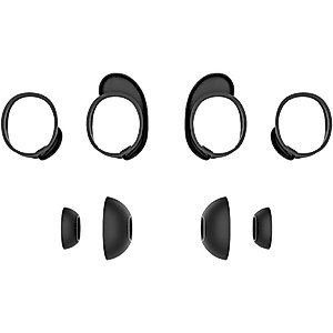 Bose QuietComfort Ultra True Wireless Bluetooth Adjustable Noise Cancelling Earbuds, Spatial Audio, Up to 6 Hours of Play Time, Black Bundle with Alternate Sizing Kit