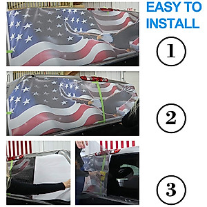 WILDLAVIE Truck Rear Window Decal Wrap Size 58" x 18" American Don't Tread On Me Gadsden Flag Graphic Perforated Vinyl Sticker Patriotic Decoration Fit Most Pickup Trucks SUV