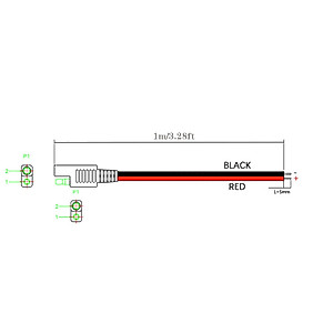 LIXINTIAN 14AWG SAE Connector Extension Cable, SAE Quick Connector Disconnect Plug SAE Automotive Extension Cable, Solar Panel SAE Plug (1m/3.28ft)