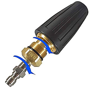 Xiny Tool Rotating Turbo Nozzle, 1/4 Inch Rotating Turbo Nozzle for Pressure Washer with 5 Nozzle Tips, Orifice 3.0, 4000 PSI