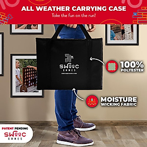 SWOOC Games - Giant Tower Party Game with Hidden Jello Shots - Includes Disposable Cups, Lids & Carrying Case - Stacks up to 5ft - Tipsy Topple Game for Adults - Giant Outdoor Games - Jumbo Bar Games