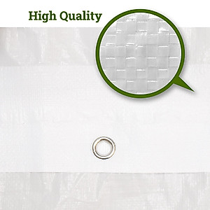 YardGrow 12 x 20 Feet Replacement Top Canopy Roof Cover for Carport Garage Shelter with Bungees, Frame Not Included (White)