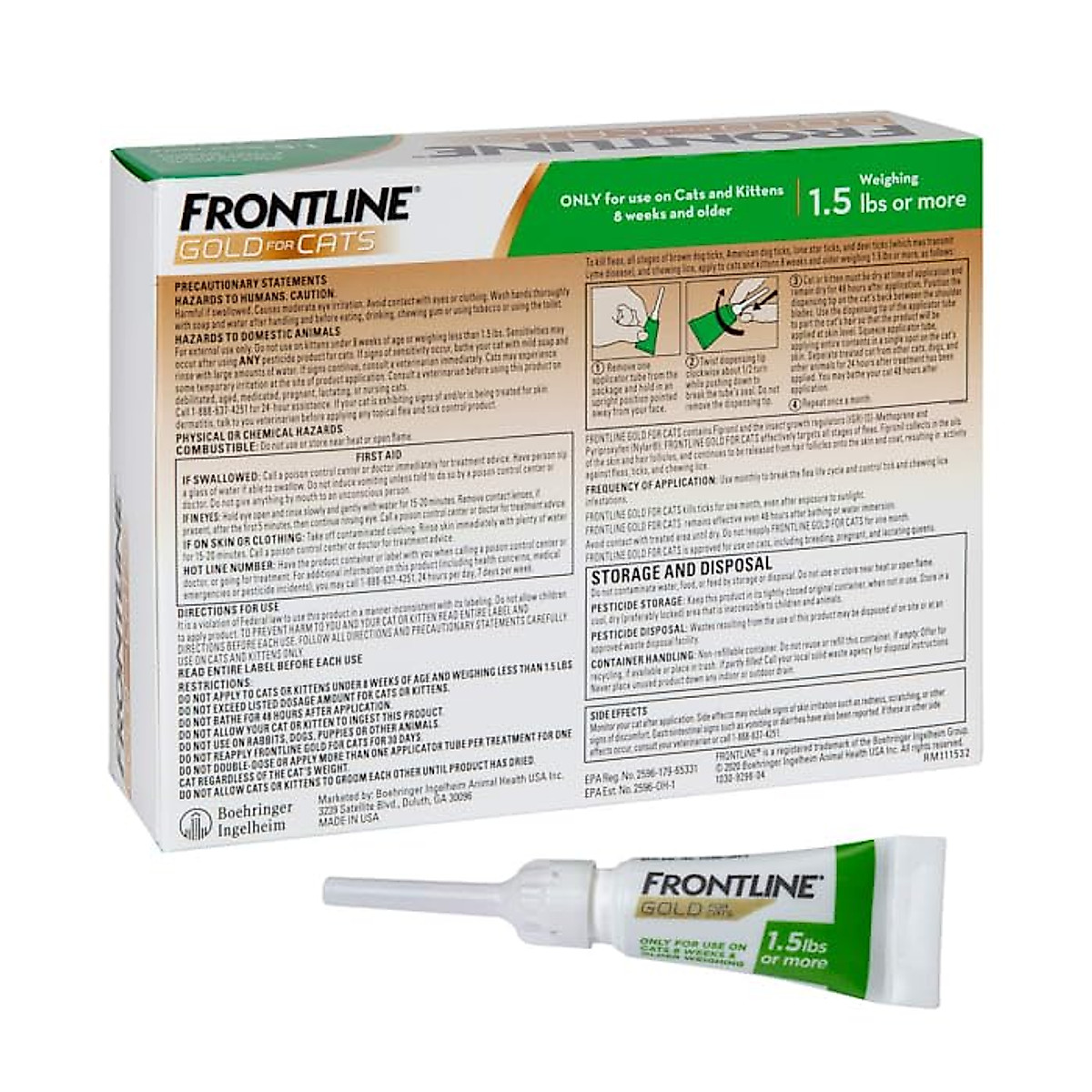 FRONTLINE Gold Flea & Tick Treatment for Cats Pack of 6