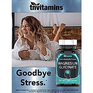 Chelated Magnesium Glycinate Capsules (300 MG x 90 Count) for Women & Men | AKA Magnesium Bisglycinate | Highly Absorbable | Calm, Sleep, Muscle, Nerve, & Stress Support* | by TNVitamins