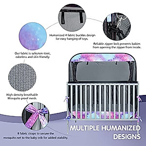 Porayhut Portable Baby Crib Net Safety Mesh Tent,Pop up Infant Mosquito Net, See Through Canopy Netting Cover for Baby&Toddler to Keep Baby from Climbing Out.