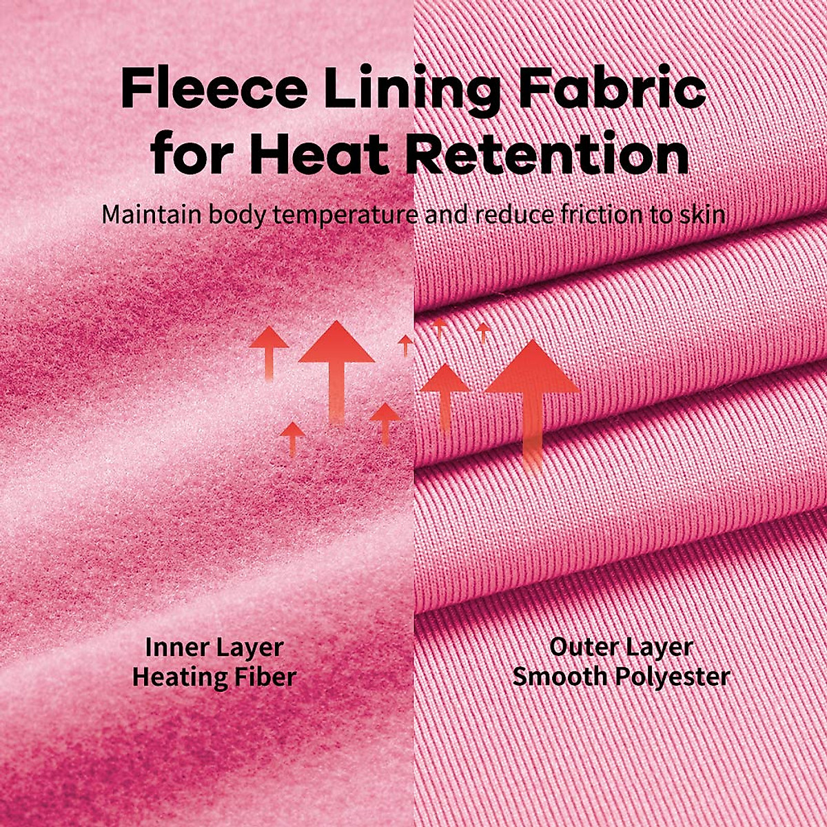 MANCYFIT Thermal Pants for Women Fleece Lined Leggings Underwear Soft Bottoms Pink Medium