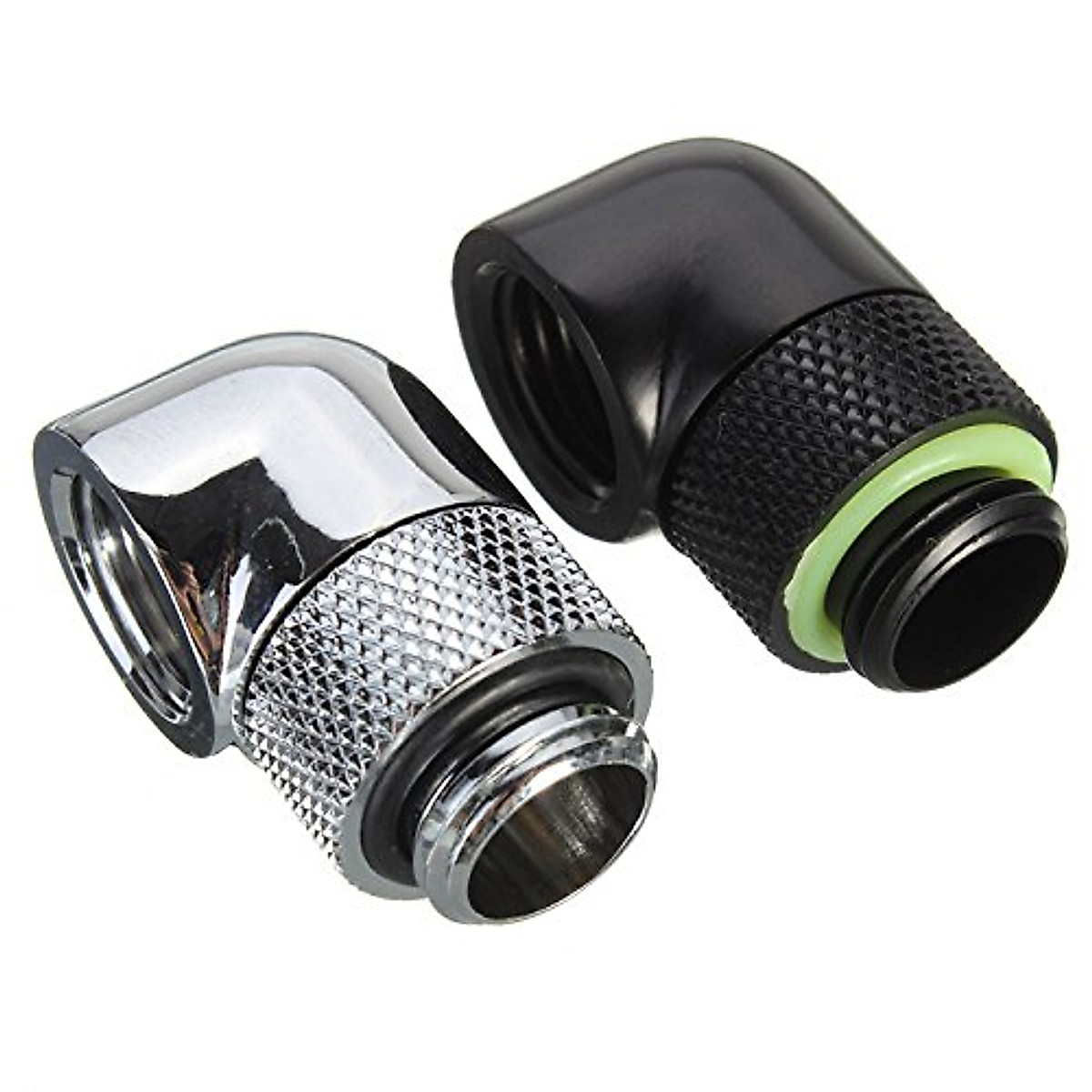 Kyerivs G1/4" Male to Female Extender Fitting, 90° Rotary Enhance Multi-Link Adapter Fitting for Computer Water Cooling System (Male to Female)