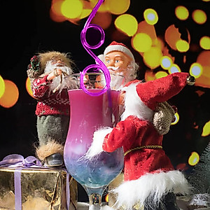 Crazy Silly Reusable Straws Plastic Drinking Straws Colorful Fun Bendy Varied Twists Straws Loop Curly Swirly Straw for Kids Adults School Prizes Easter Basket Stuffer Birthday Party Favors Supplies