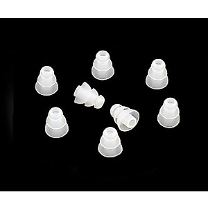 Xcessor Triple Flange Conical Replacement Silicone Earbuds 4 Pairs (Set of 8 Pieces). Compatible with Most in Ear Headphone Brands. Size: Small. Transparent