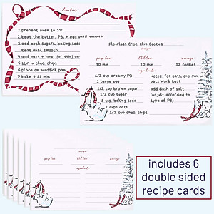 Vera Bradley Holiday Cookie Plate and Recipe Card Gift Set, 10.5" Christmas Dish, Microwave and Dishwasher Safe Serving Platter, Bow