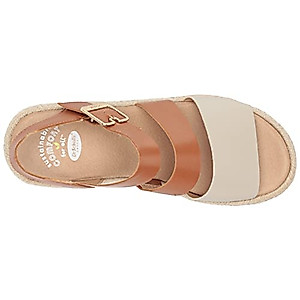 Dr. Scholl's Shoes Women's Once Twice Espadrille Wedge Sandal, Honey Brown, 8
