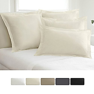 Today’s Home Pillow Shams Soft Microfiber Tailored Classic Styling, Standard, Ivory (2 Pack)