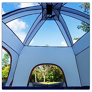 CAMPROS CP Tent-6-Person-Camping-Tents, Waterproof Windproof Family Tent with Top Rainfly, 4 Large Mesh Windows, Double Layer, Easy Set Up, Portable with Carry Bag - Blue