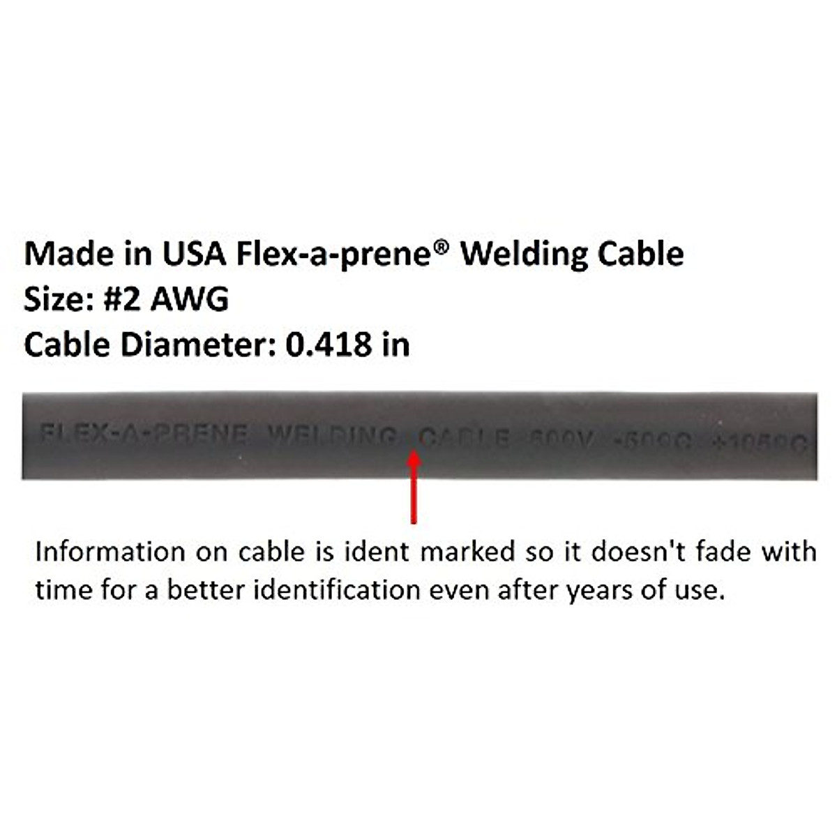 200 Amp Welding Electrode Holder Lead Assembly - Dinse 10-25 Connector - #2 AWG Cable (15 FEET)