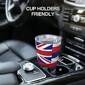 WXZYFP Car cup (single silver rim), can use a straw or drink directly, easy to use.Flag of Hawaii American