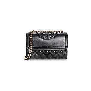 Tory Burch Women's Fleming Small Convertible Shoulder Bag, Black, One Size