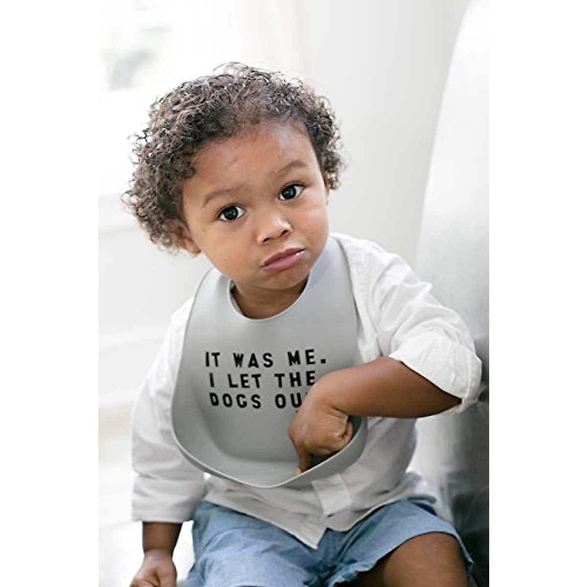 BELLA TUNNO Wonder Bib - Adjustable Silicone Baby Bibs for Girls & Boys, Durable and Waterproof BPA Free Silicone, Dogs Out