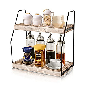 Coffee Bar Organizer, Rustic Coffee Station Organizer for Countertop, Farmhouse Coffee Bar Accessories Holder, Coffee Pod Storage Rack, Wooden Shelf for Bathroom, Kitchen, Coffee Bar Decor