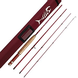 Aventik Whisperer Fly Fishing Rod 4 Pieces, 6FT 0/1/2/3wt, 7FT 3/4wt, 24T Corbon Fiber Fast Action Super Compact Freshwater Ultra Light Fly Rod with Cordura Rod Tube (6'8'' LW2/3)