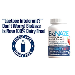 Bionaze Oral Probiotic K12 Dairy Free for Sinus Tonsil Stones Bad Breath Post Nasal Drip Throat Mouth Teeth - Improve Oral & Upper Respiratory Health with Clinically Proven BLIS K12 & BL-04 (2 Pack)