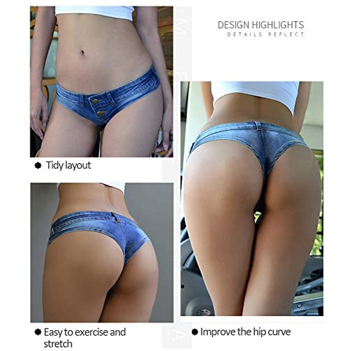 Faringoto Mini Shorts Denim Low Waist Sex Jeans Hot Pants for Women Girls