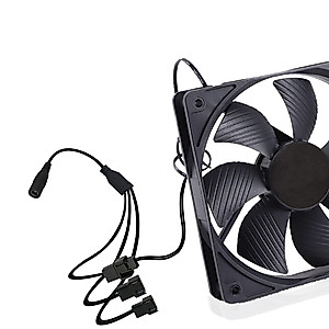 PNGKNYOCN 35cm 5.5x2.1mm DC Plug to 3 x 3 Pin or 4 Pin Computer PC Case Fan Power Splitter Adapter Cable