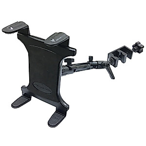 ChargerCity Heavy Duty 4-Way Adjust Aluminum Alloy Pole/Bar Music Mic Microphone Stand Clamp Mount for iPad Pro Air Mini Galaxy Surface Pro 7-12" Tablets (Good for Uber Eat Doordash Postmate salso)