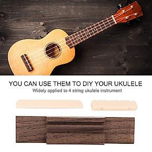 Ukulele Bridge Set Rosewood Bridge Plastic Nut & Saddle DIY Ukulele Replacement Part
