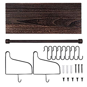 Floating Shelves Wall Mounted,100% Rustic Soild Wood Shelf Decor for Bathroom Bedroom Living Room Kitchen Office (Antique)