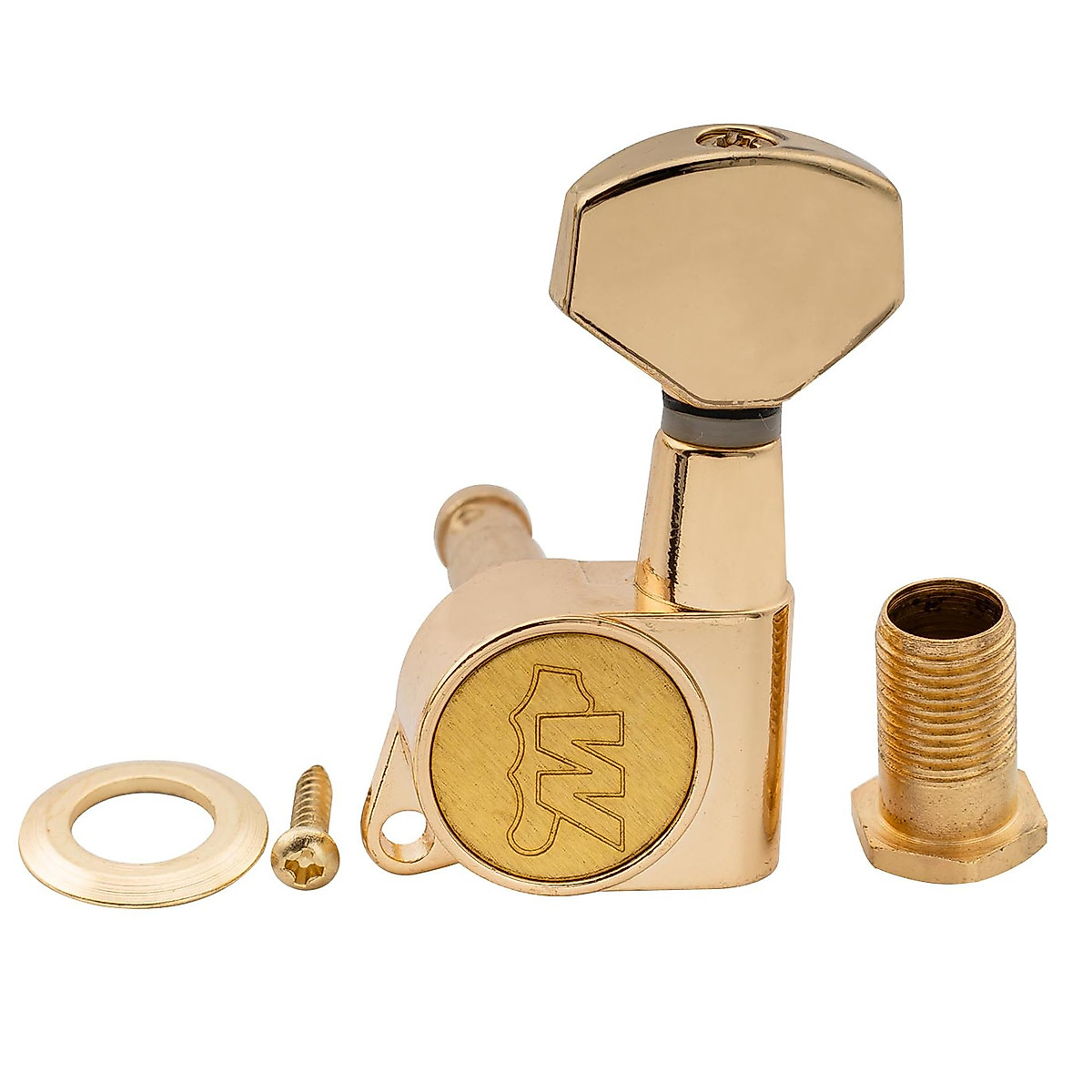 Wilkinson Left Handed 6-in-line E-Z-LOK Guitar Tuners 6L Tuning Pegs Keys Machine Heads Set for Fender Strat/Tele Style Electric Guitar, Chrome