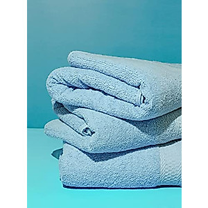 Brooklyn Linen 100% Cotton Bath Towels Set for Bathroom, 24x48 in Bath Towels 6 Pack, Large Hand Towels, Soft Absorbent, Premium Quality Aqua Blue Bath Towels